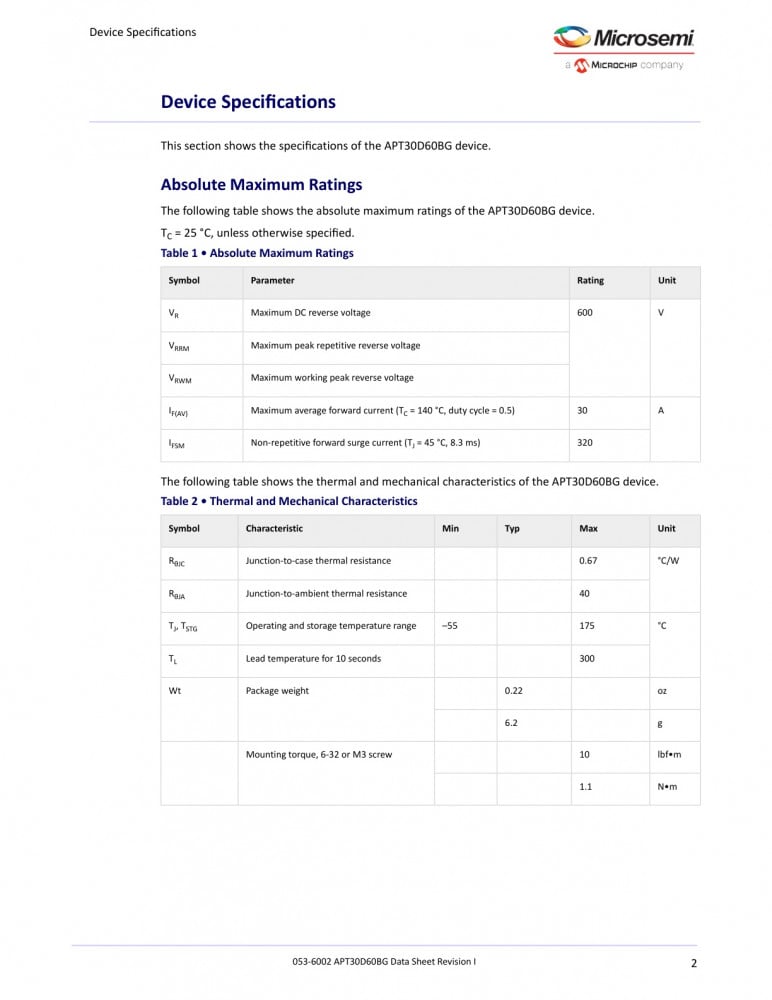 APT30D60BG datasheet page 2