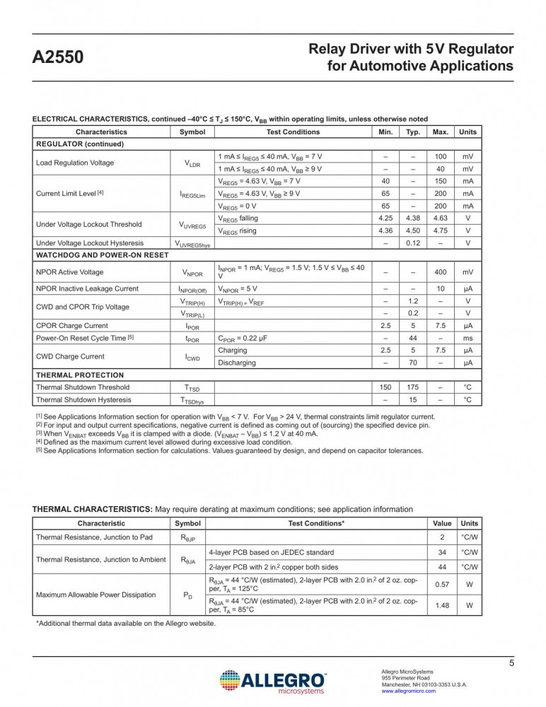 A2550 datasheet page 5