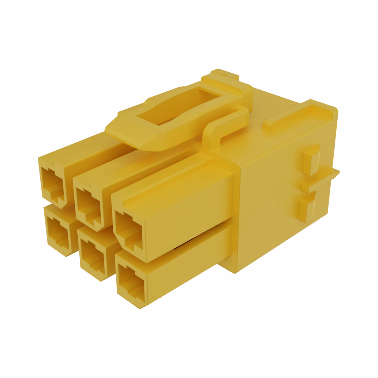 Mega-Fit ColorLock Tangless TPA-Capable Receptacle Housing, Dual Row, 6 Circuit, UL 94V-0, Glow-Wire Capable, Yellow for sale