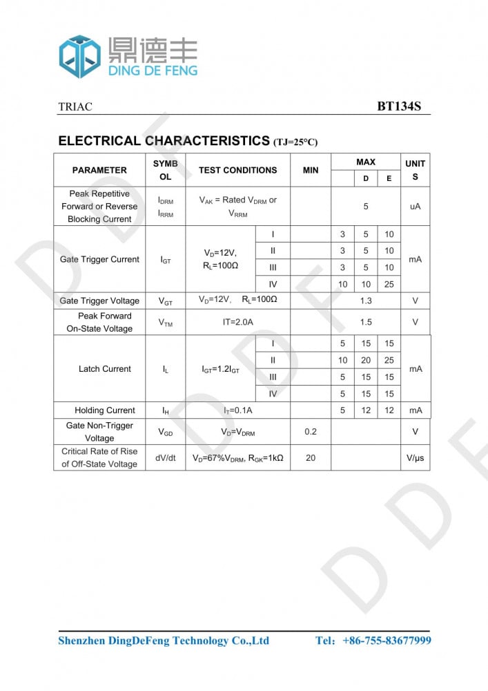 BT134S-600-TO-252 datasheet page 2