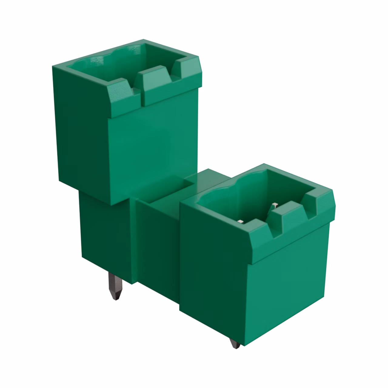 5.00mm Pitch Eurostyle Vertical Dual Level PCB Header, Closed Ends, Green Housing, 4 Circuits for sale