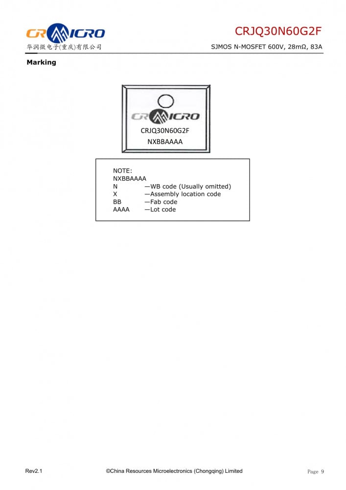 CRJQ30N60G2F datasheet page 9