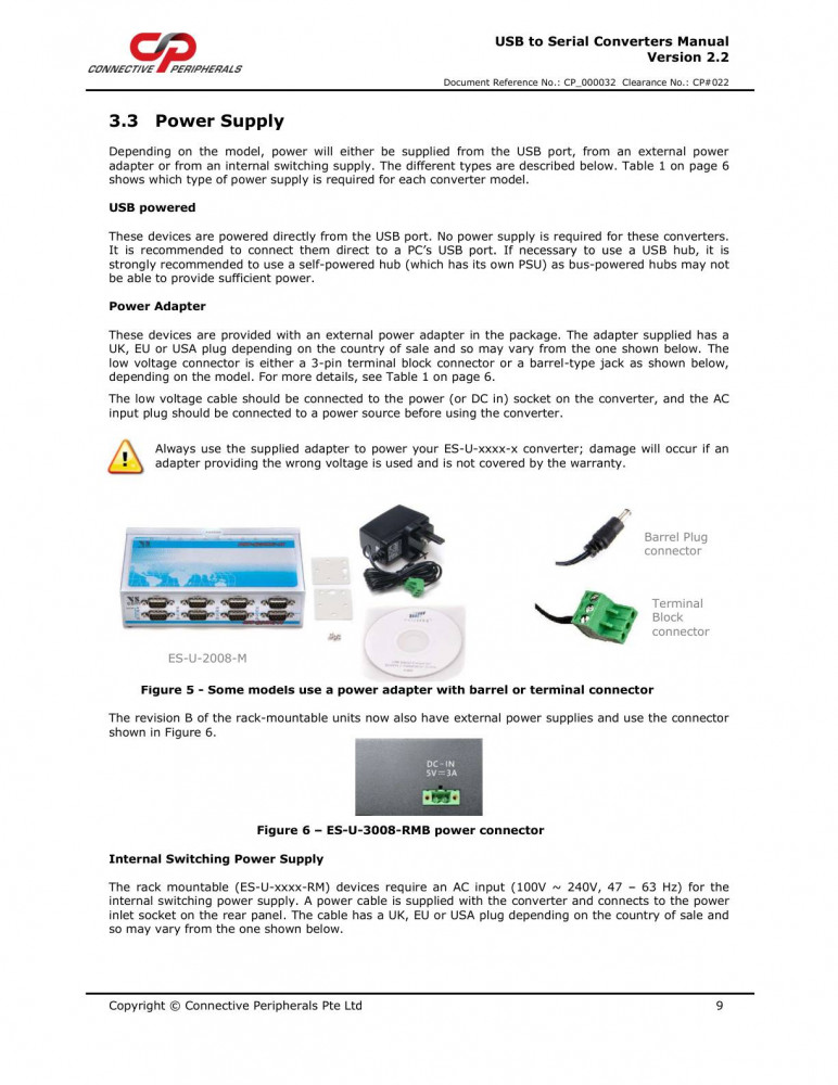 USB to Serial Converters Manual page 9