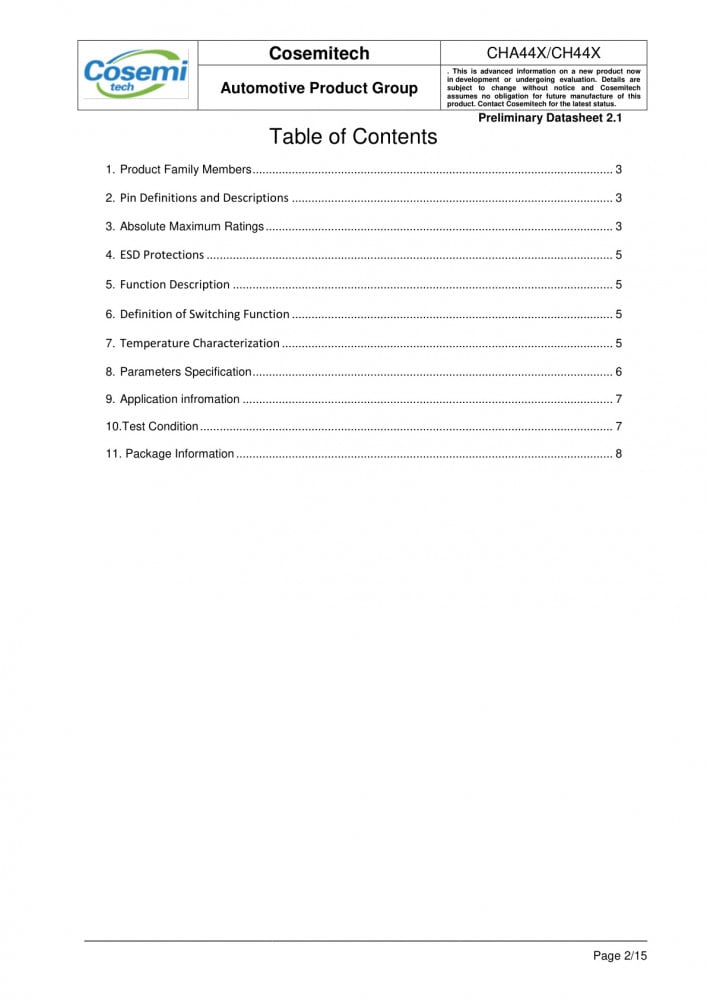 CHA442NSR datasheet page 2
