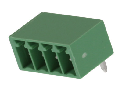 3.50mm Pitch Eurostyle Right-Angle PCB Header, Green Housing, 4 Circuits for sale