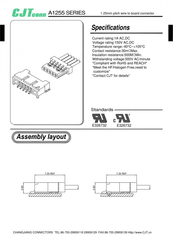 CJT A1255 series datasheet page 1