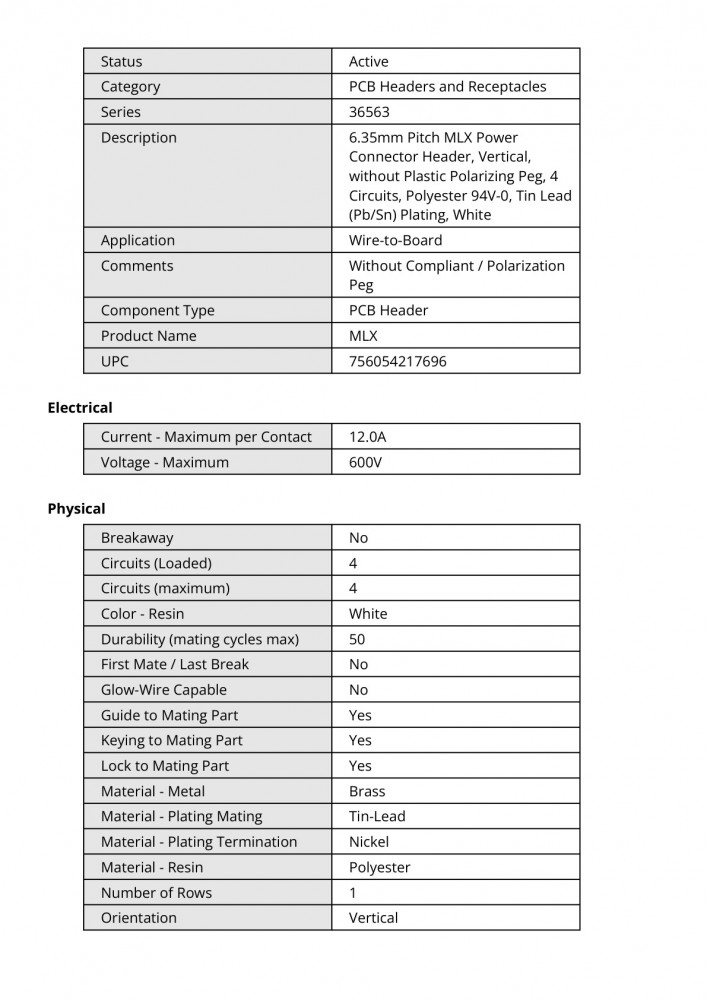 MOLEX 365630007 technical document image, page 2