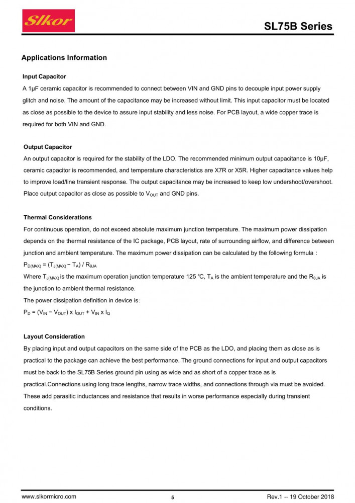 SL75B datasheet page 5