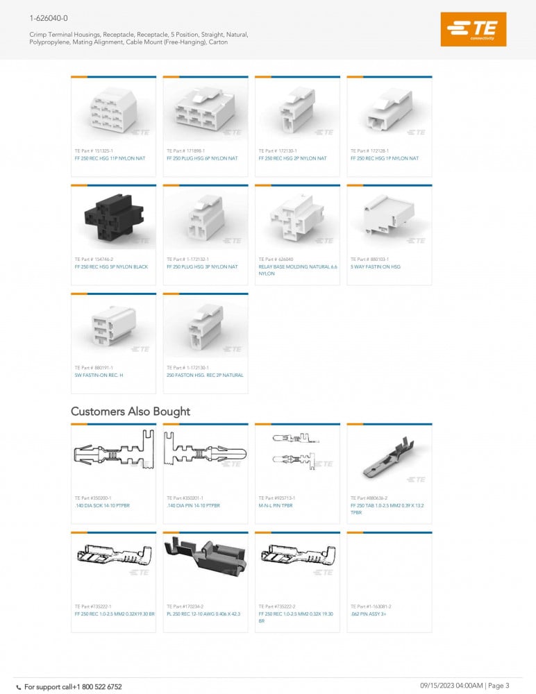 TE Connectivity 1-626040-0 document page 3
