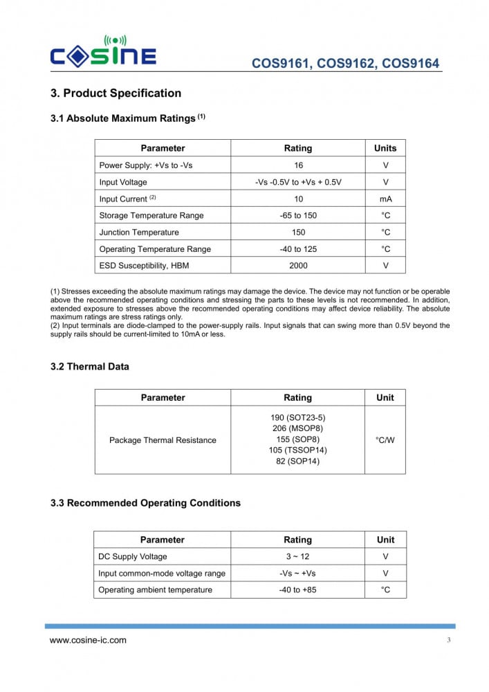COS9162SRB datasheet page 3