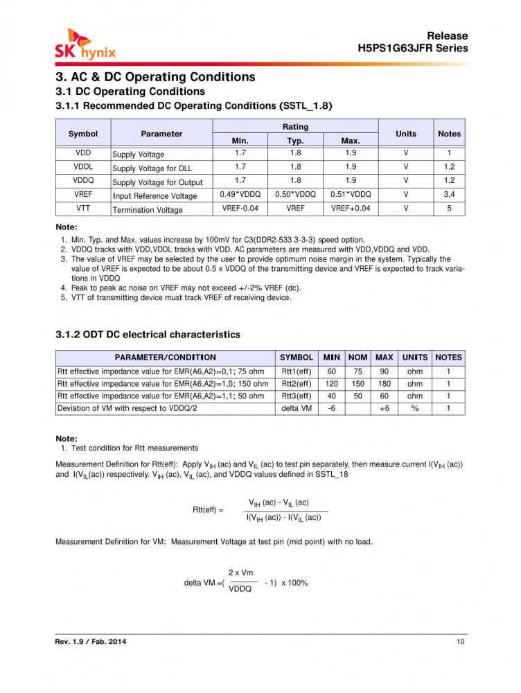 H5PS1G63JFR-S6C datasheet page 10