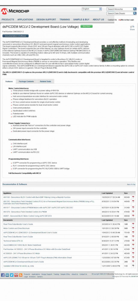 DM330021-2 dsPICDEM MCLV-2 development board document preview