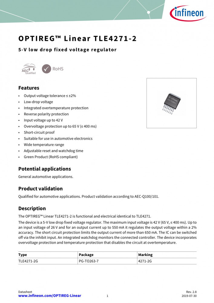 TLE42712GATMA1 datasheet page 1