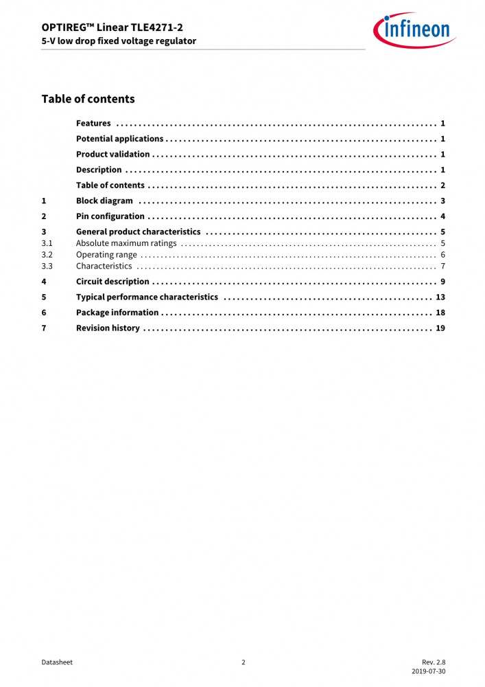 TLE42712GATMA1 datasheet page 2