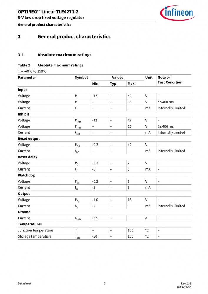 TLE42712GATMA1 datasheet page 5