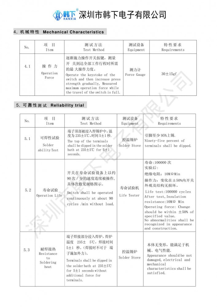 HX DM1-03P-30-3 1A specification page 4