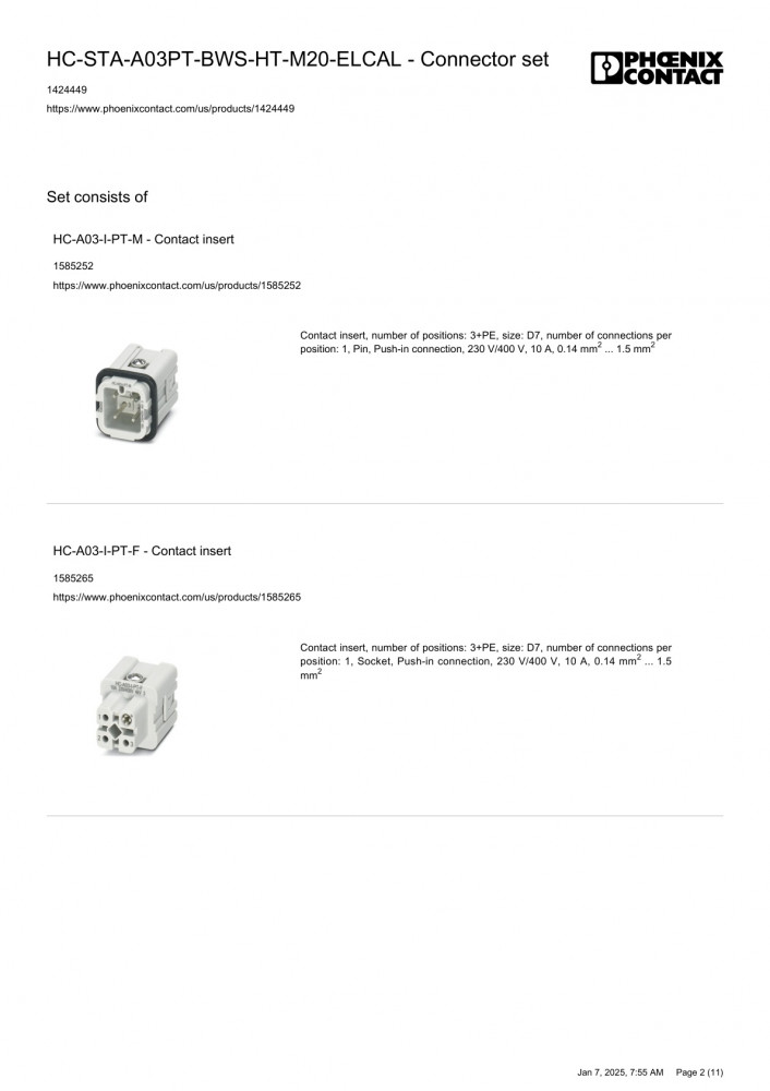 Phoenix Contact 1424449 technical document page 2