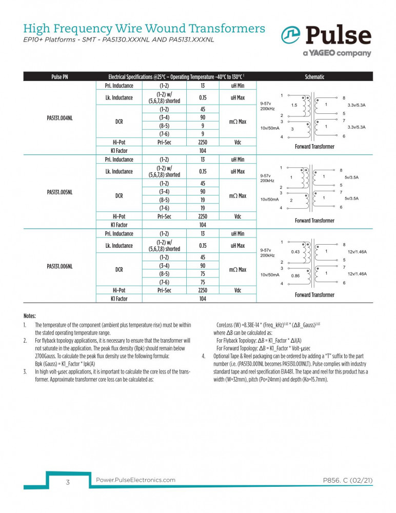 PA5131 series datasheet page 3