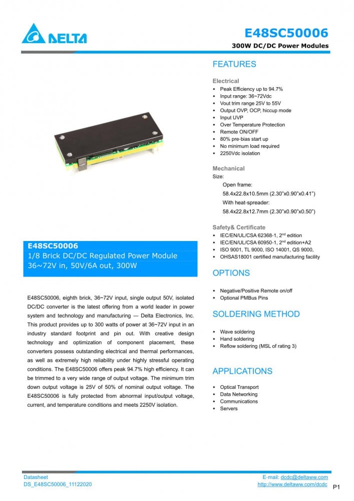 E48SC50006NRDH datasheet page 1