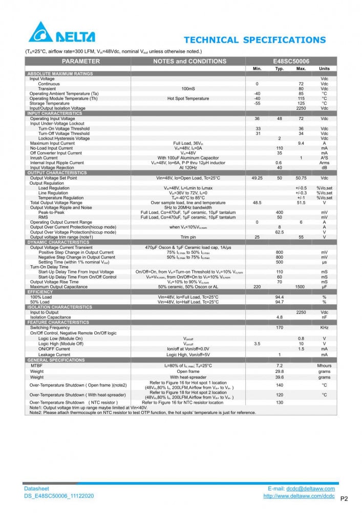 E48SC50006NRDH datasheet page 2