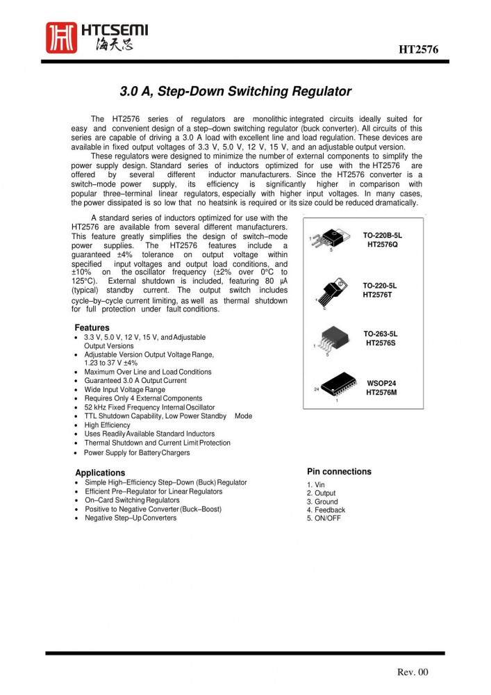 HT2576T-12 datasheet page 1