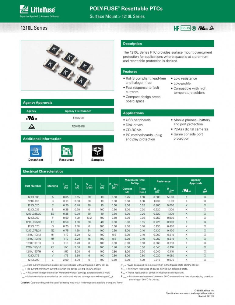 1210L110/16WR datasheet page 1