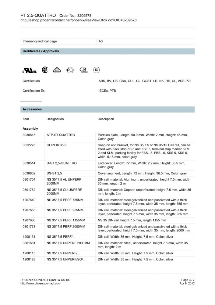 PT 2,5-QUATTRO technical document page 3