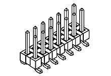 C-Grid Header, 2.54mm Pitch, Surface Mount, Dual Row, Vertical, 22 Circuits, Tin (Sn) Overall Plating, without Cap or Peg, Tube Packaging, Lead-Free for sale