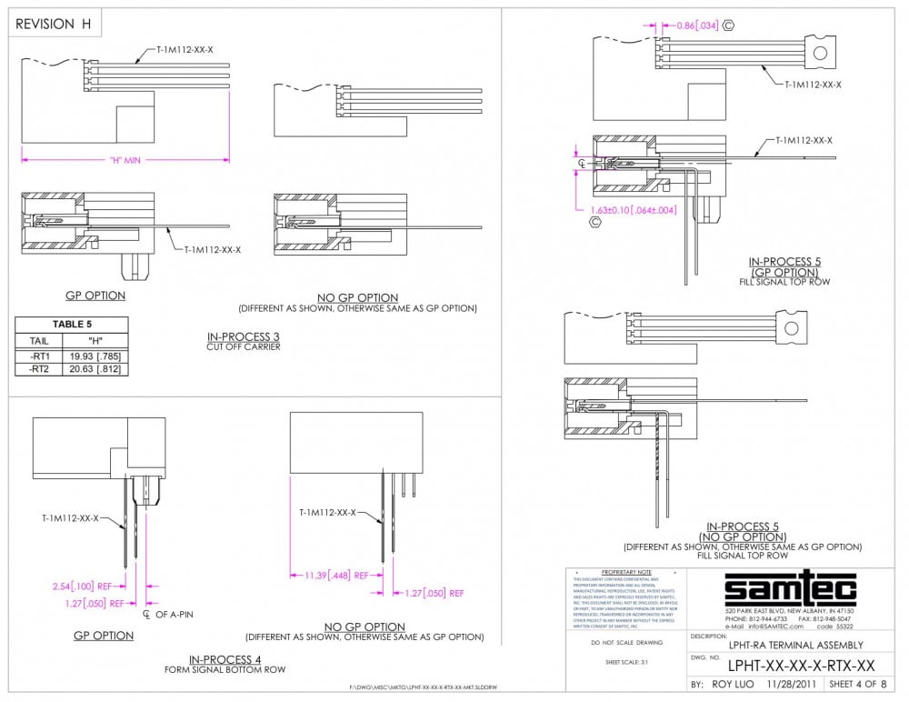 Samtec LPHT drawing page 4