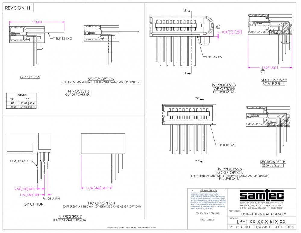 Samtec LPHT drawing page 5