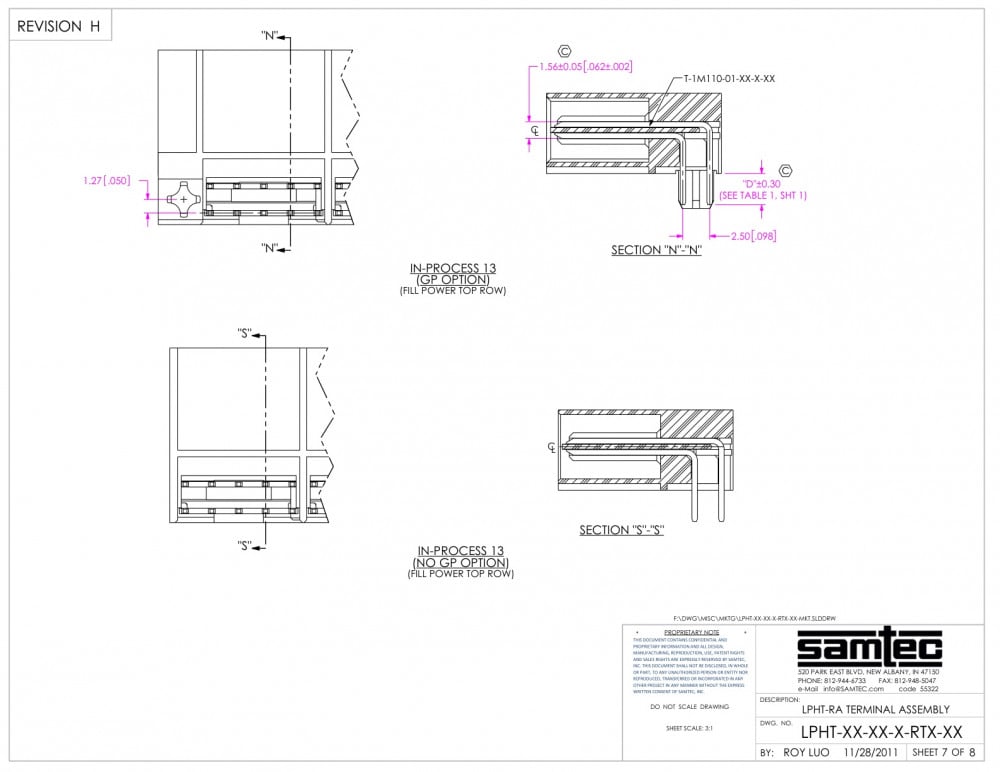 Samtec LPHT drawing page 7