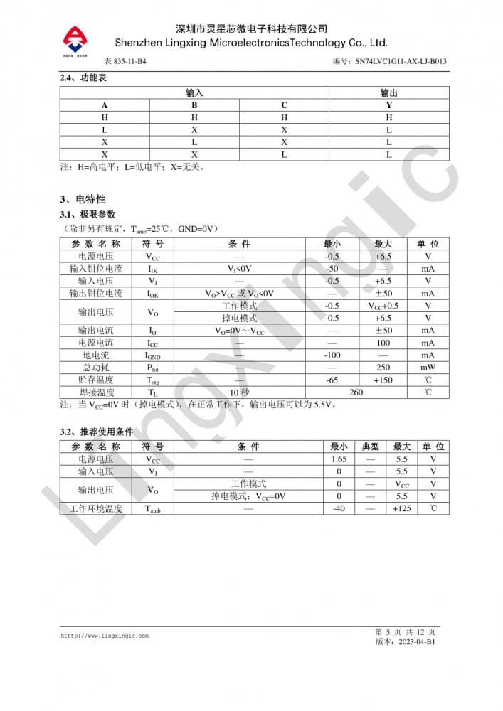 SN74LVC1G11 datasheet page 5