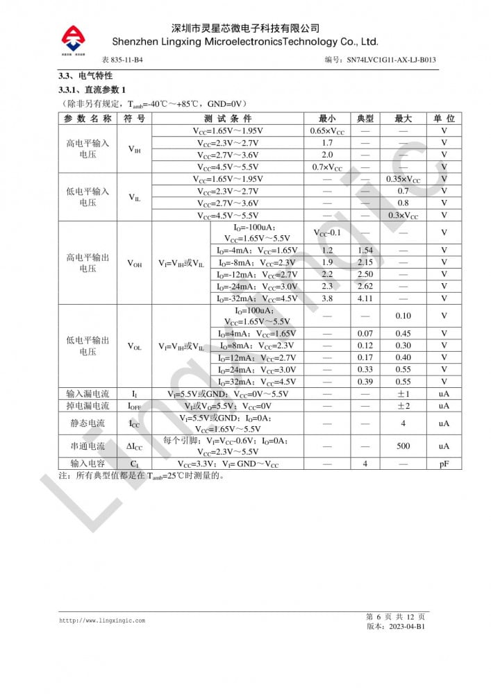 SN74LVC1G11 datasheet page 6
