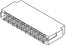 0.30mm Pitch FPC Connector, 1.00mm Mated Height, Right-Angle, Surface Mount, Non-ZIF, Dual Contact Style, 17 Circuits, Halogen-Free