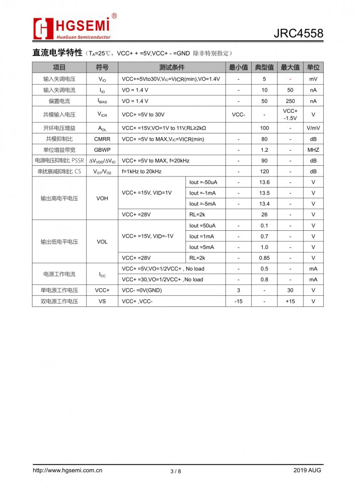 JRC4558M/TR datasheet page 3