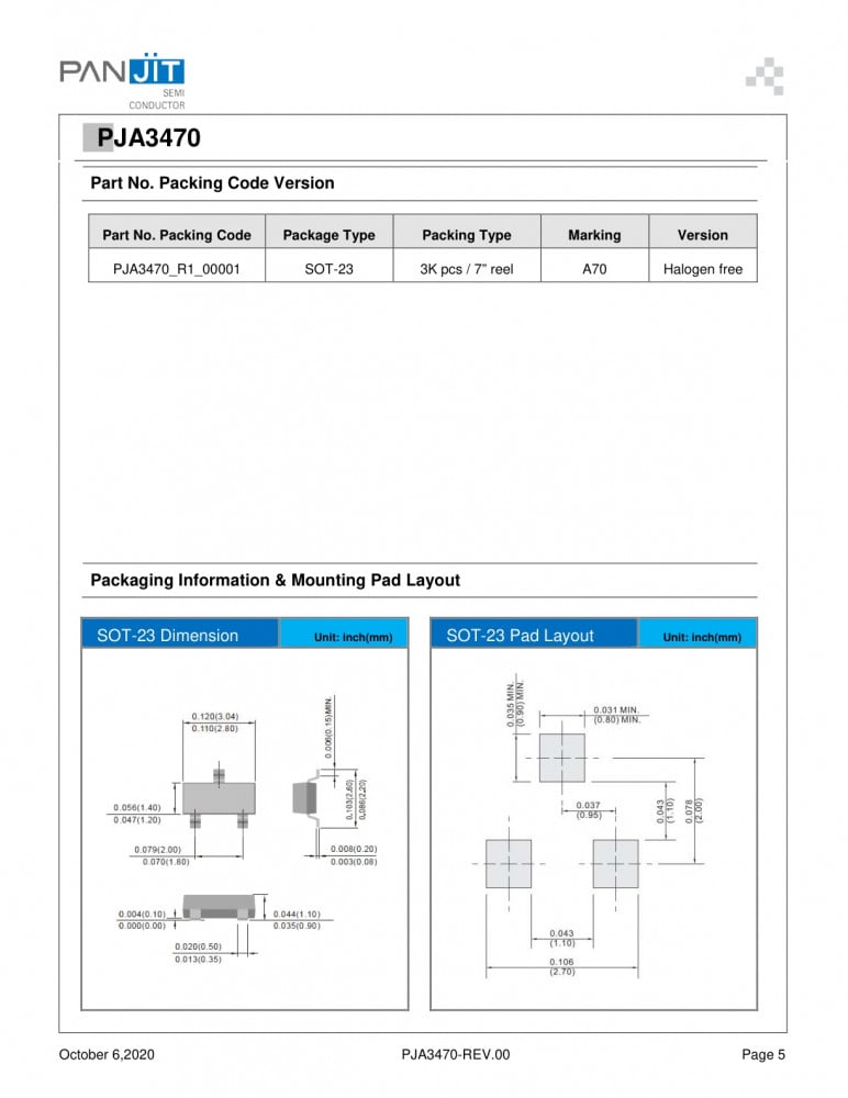 PJA3470 datasheet page 5