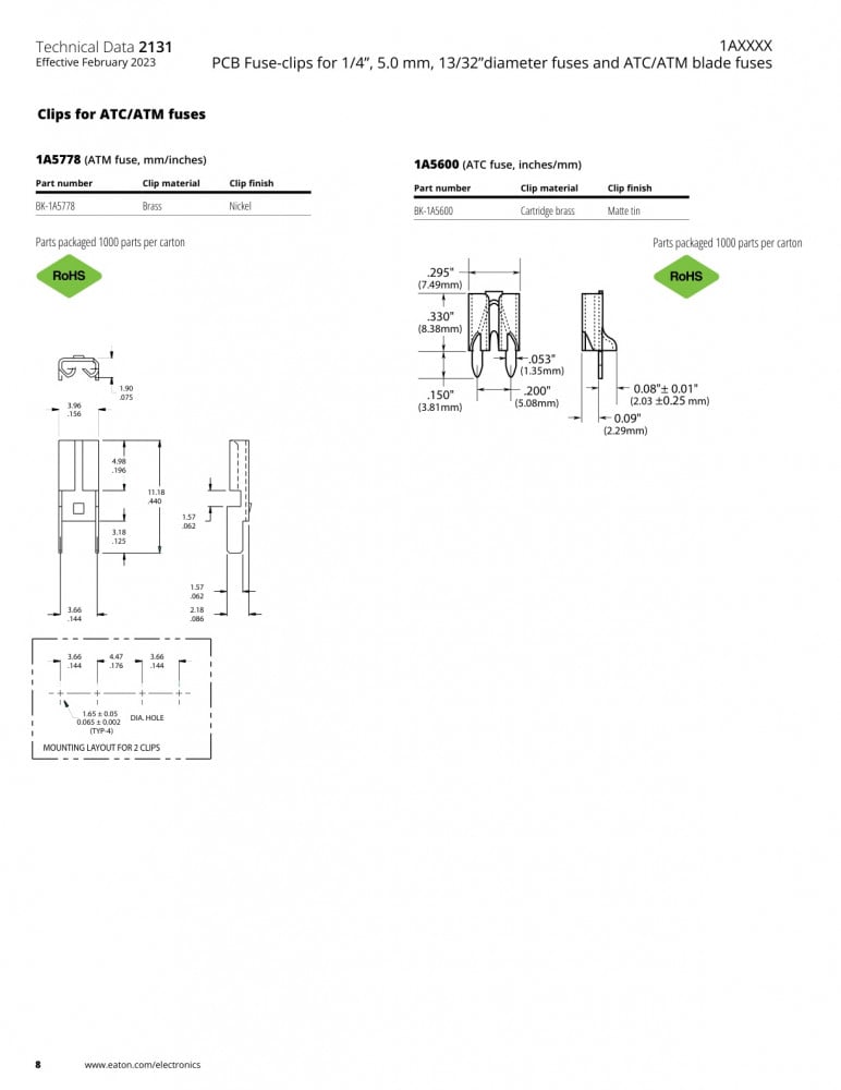 EATON fuse clip document page 8