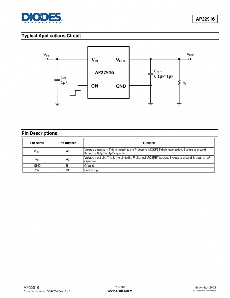 AP22916 datasheet page 2