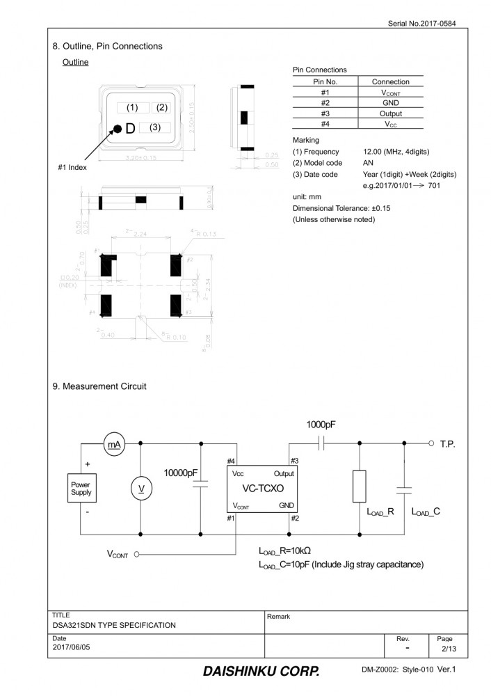 DSA321SDN specification page 3
