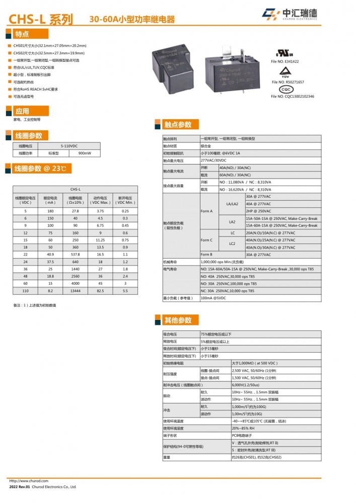 CHS02-S-112LC2 technical document page 1