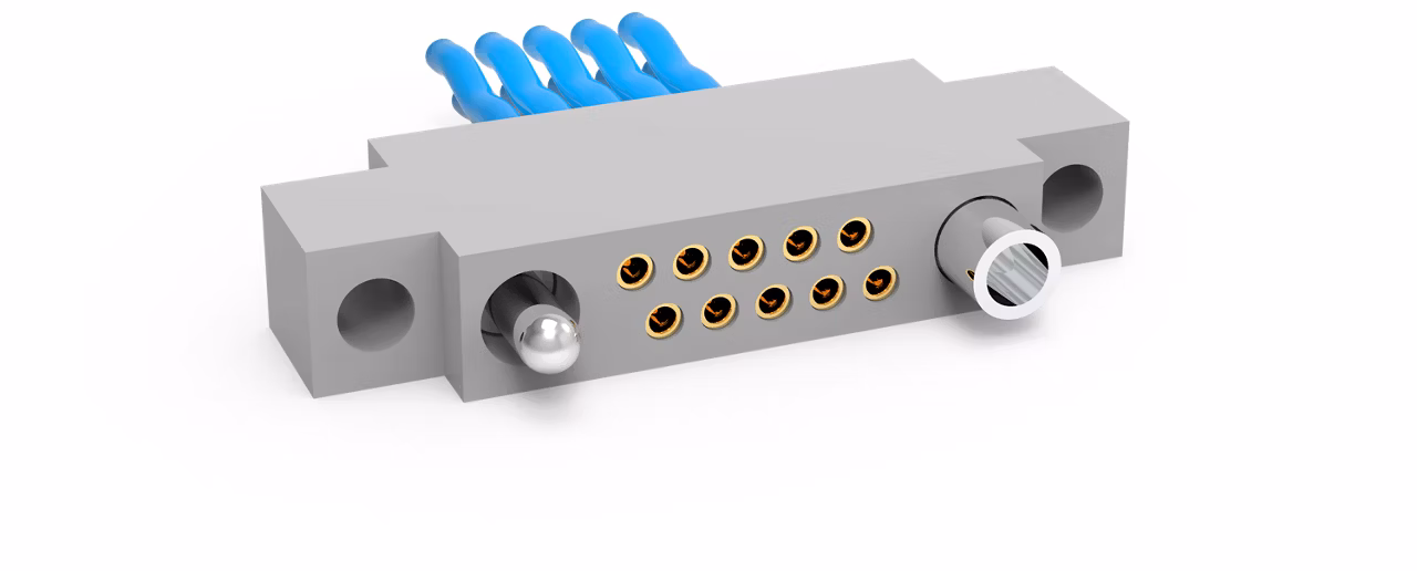 AirBorn R Series, Rectangular, Plastic, 2 Row, Crimped Wire Cable Mount Receptacle with Potting Well, with Mounting Ears, 10 Circuits for sale