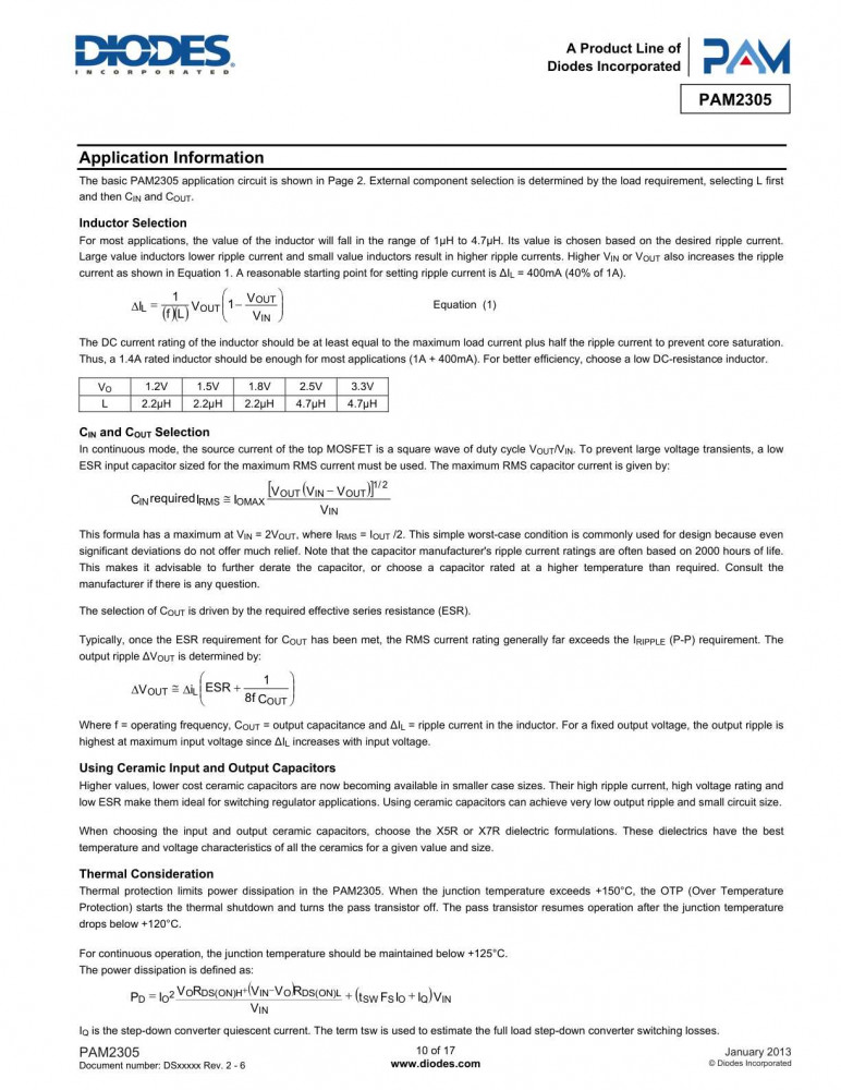 PAM2305 datasheet page 10