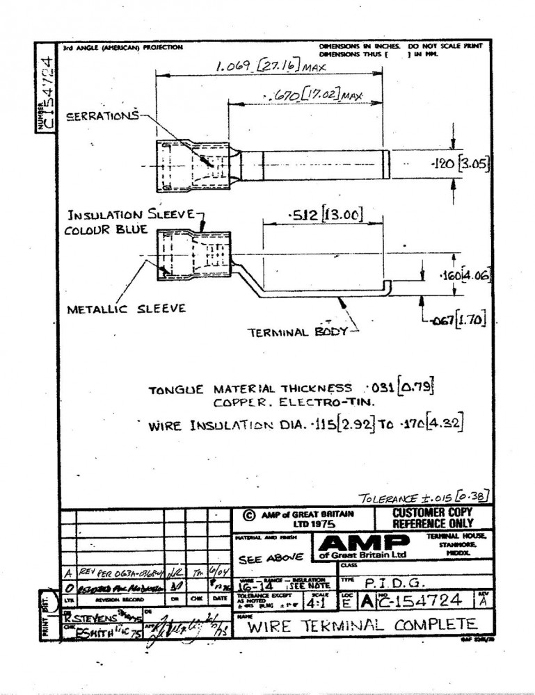 TE Connectivity 154724 technical drawing