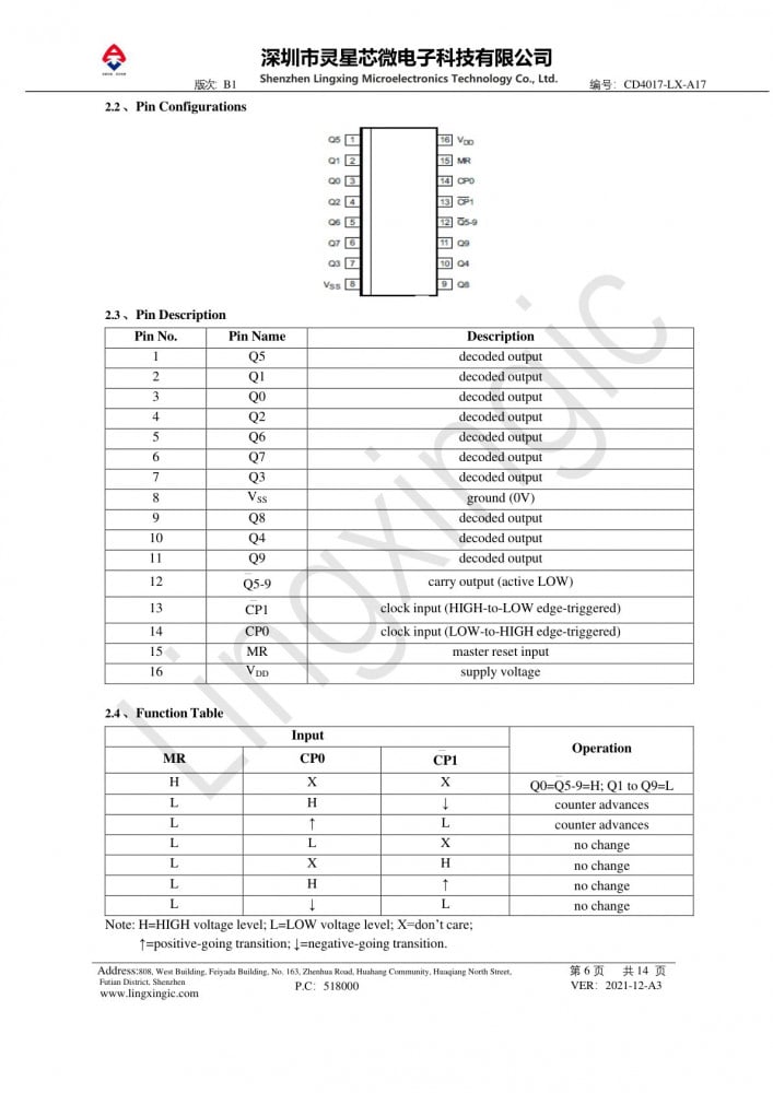 CD4017 datasheet page 6