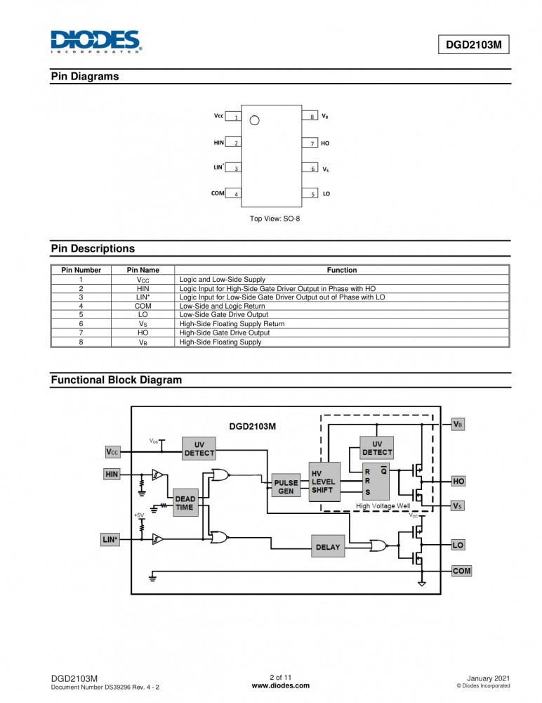 DGD2103MS8-13 datasheet page 2