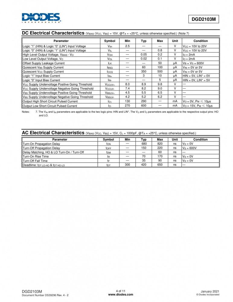 DGD2103MS8-13 datasheet page 4