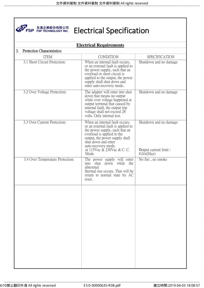 96PSA-A90W19OT-3 approval sheet, page 5