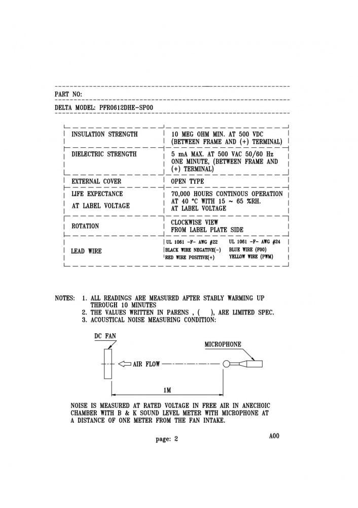 PFR0612DHE-SP00 specification page 4