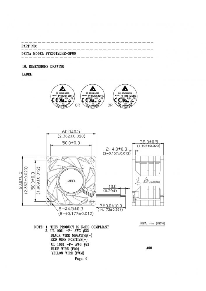 PFR0612DHE-SP00 specification page 8