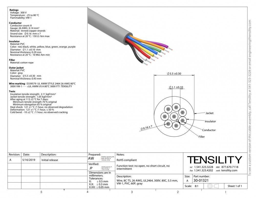Tensility International 30-01321 product drawing